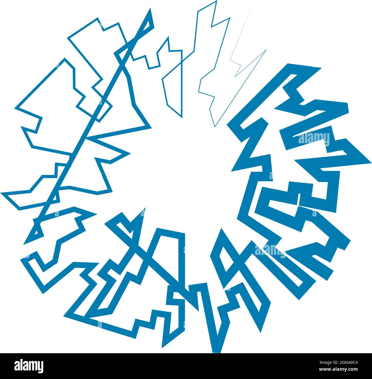 Geometric, random circular element. Abstract angular circle shape ...