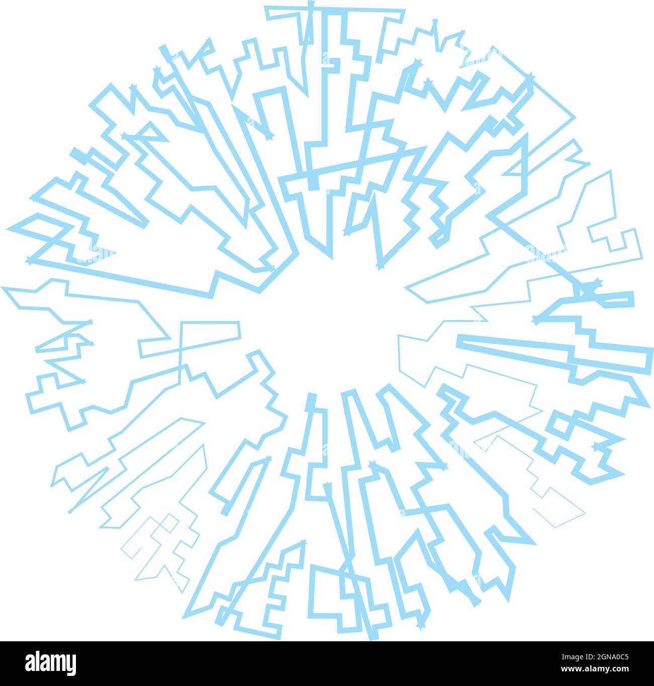 Geometric, random circular element. Abstract angular circle shape ...
