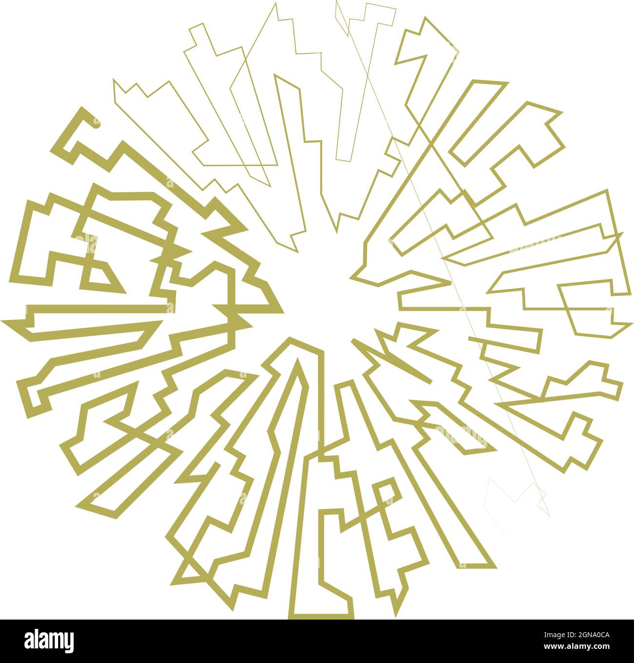 Geometric, random circular element. Abstract angular circle shape ...