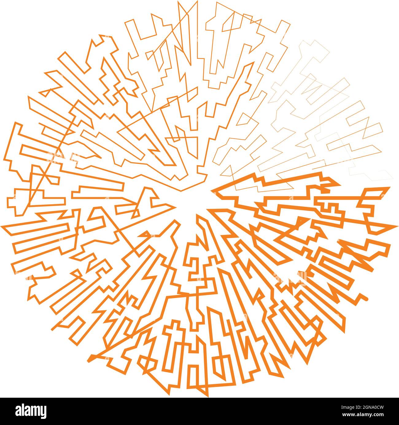 Geometric, random circular element. Abstract angular circle shape ...