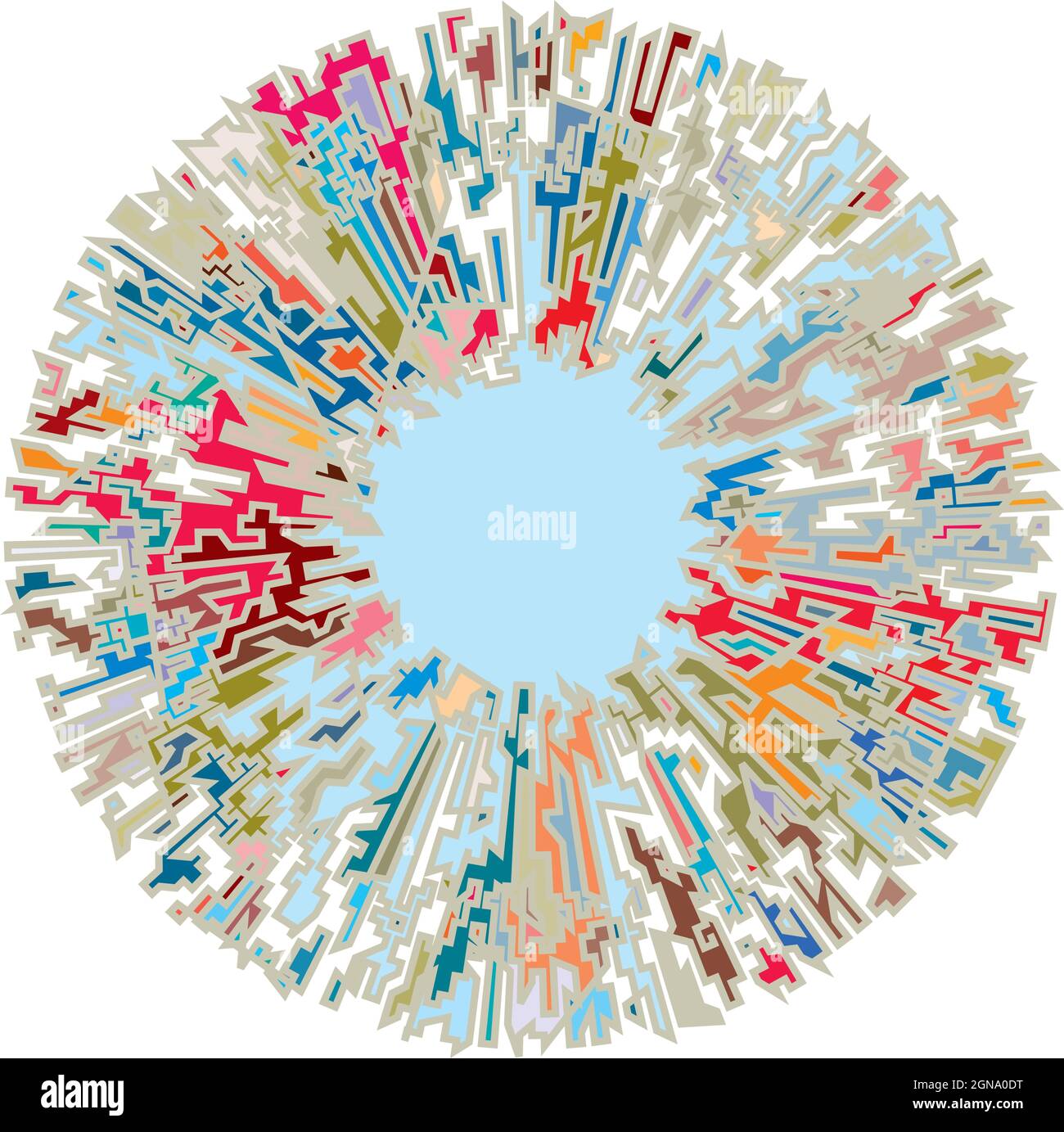 Geometric, random circular element. Abstract angular circle shape ...