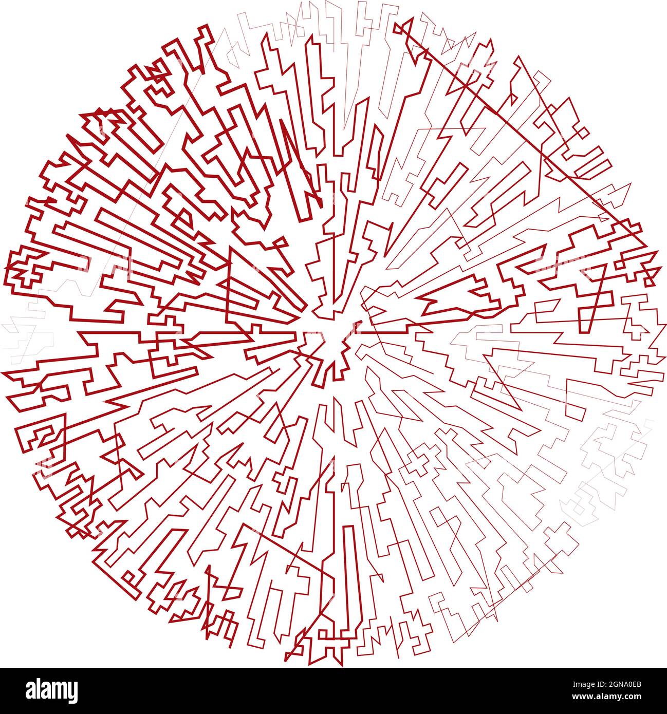 Geometric, random circular element. Abstract angular circle shape ...