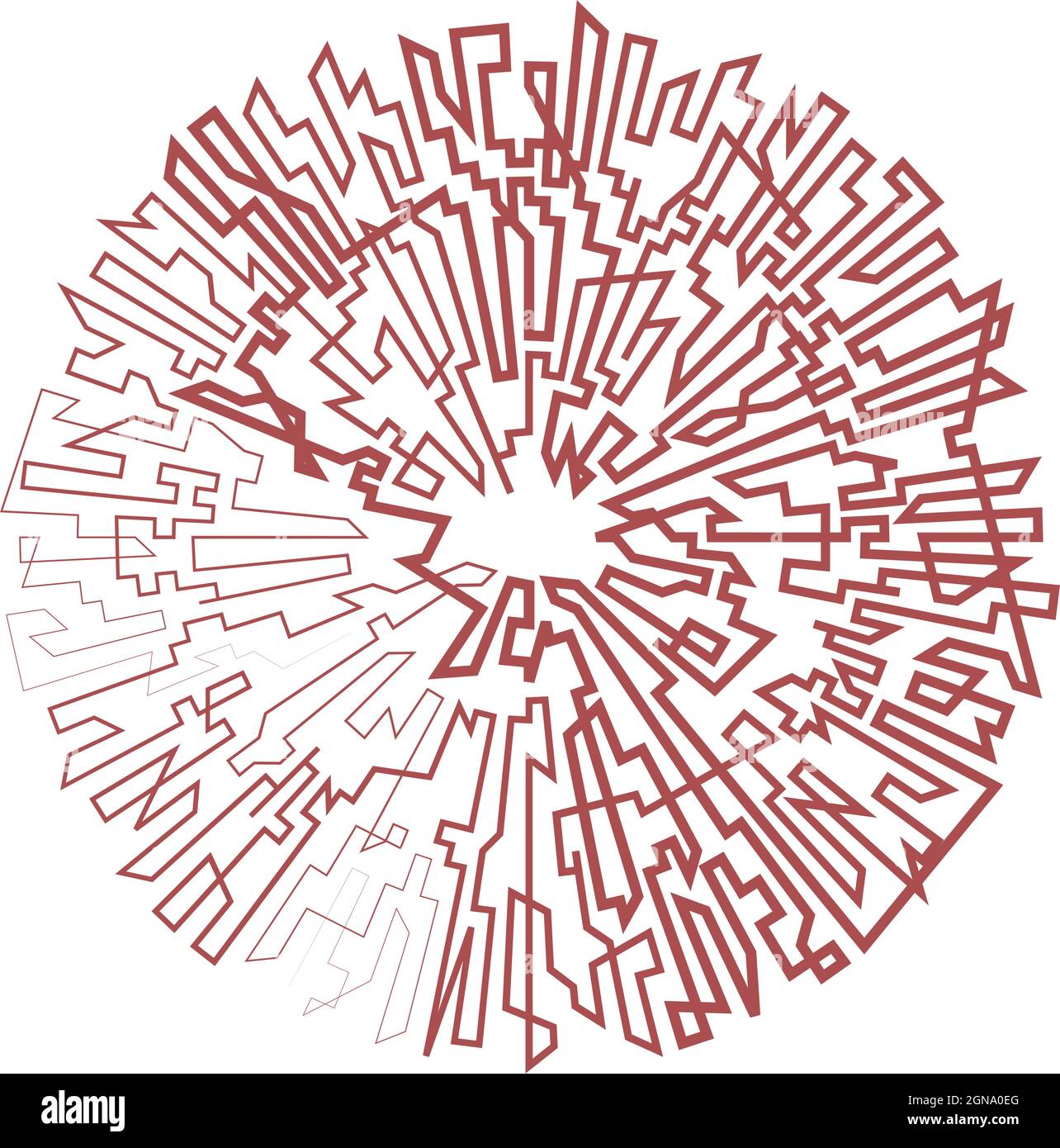 Geometric, random circular element. Abstract angular circle shape ...