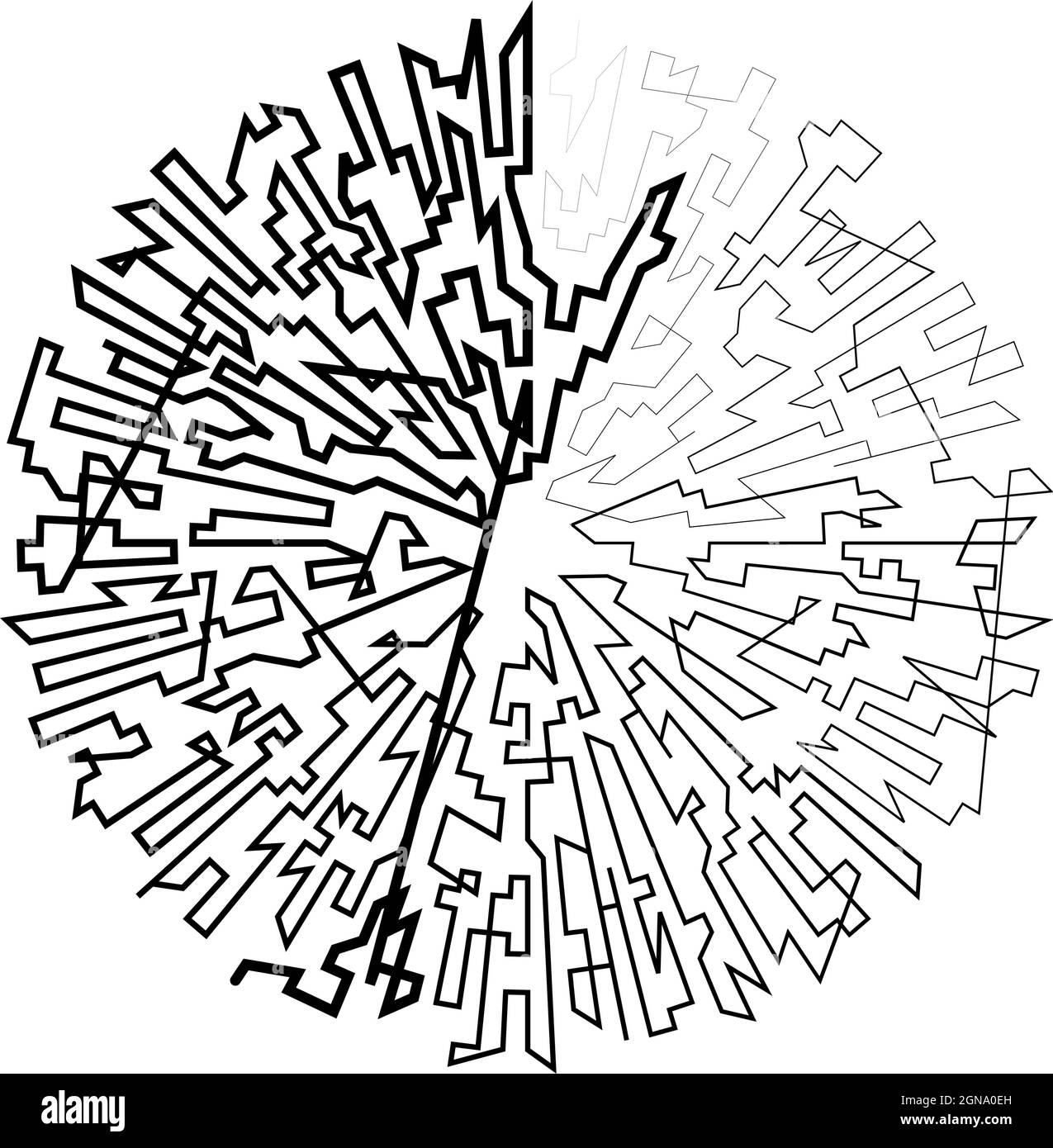 Geometric, random circular element. Abstract angular circle shape ...