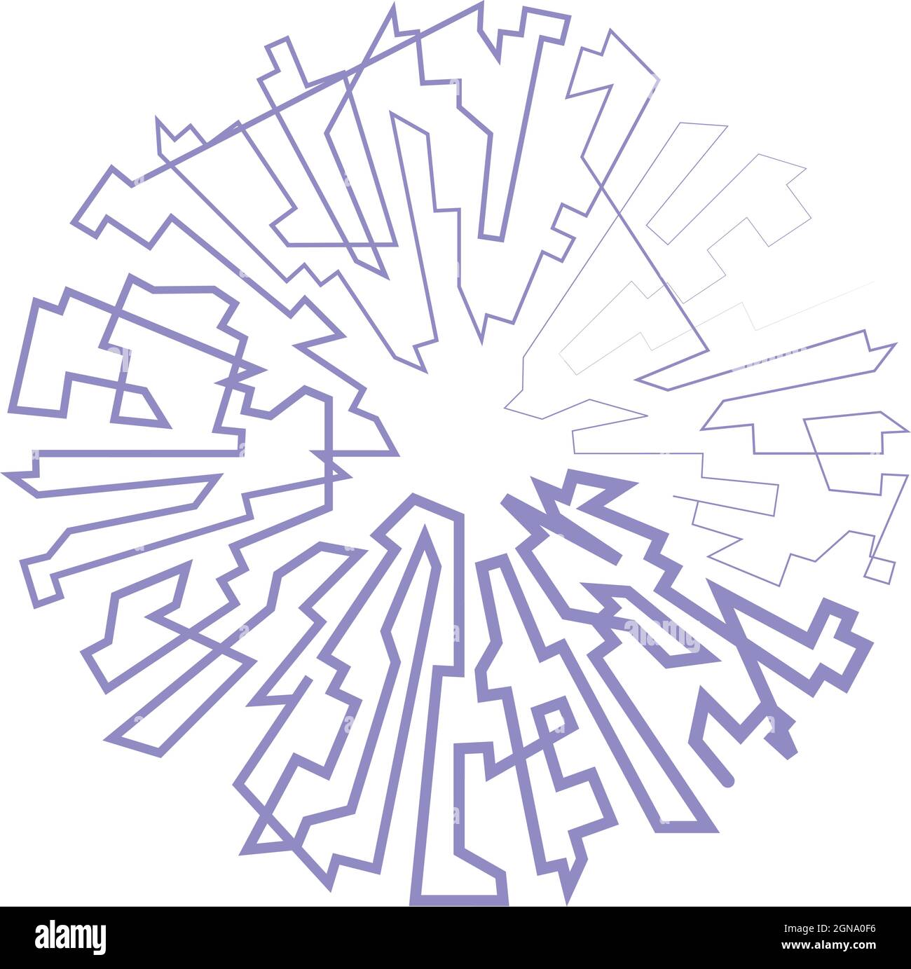 Geometric, random circular element. Abstract angular circle shape ...