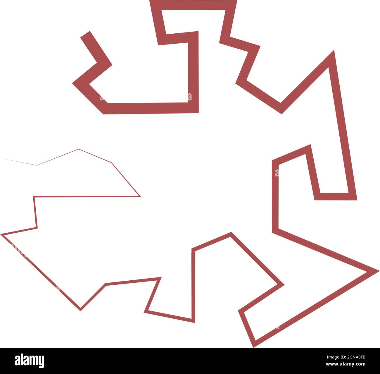 Geometric, random circular element. Abstract angular circle shape ...