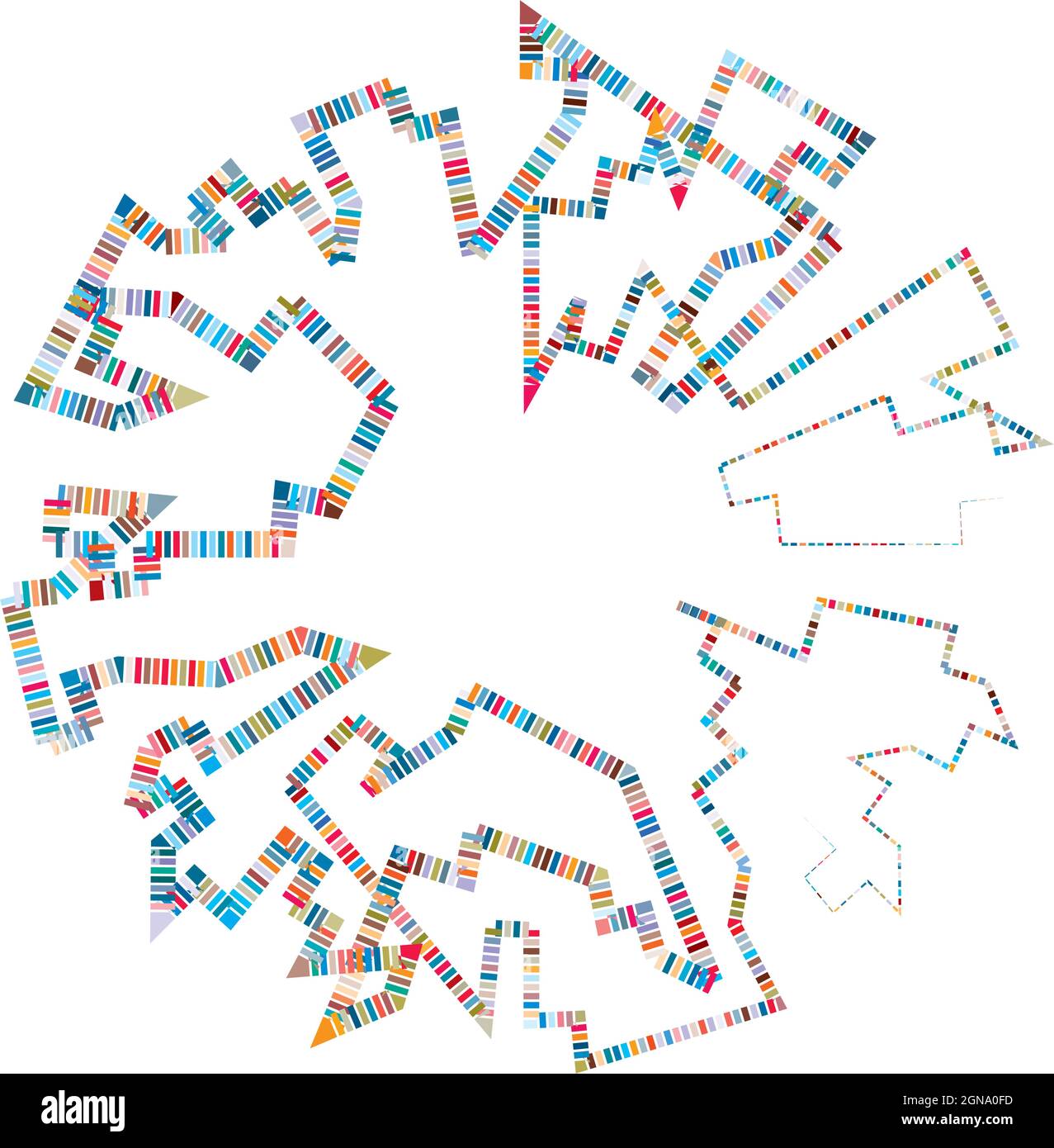 Geometric, random circular element. Abstract angular circle shape ...