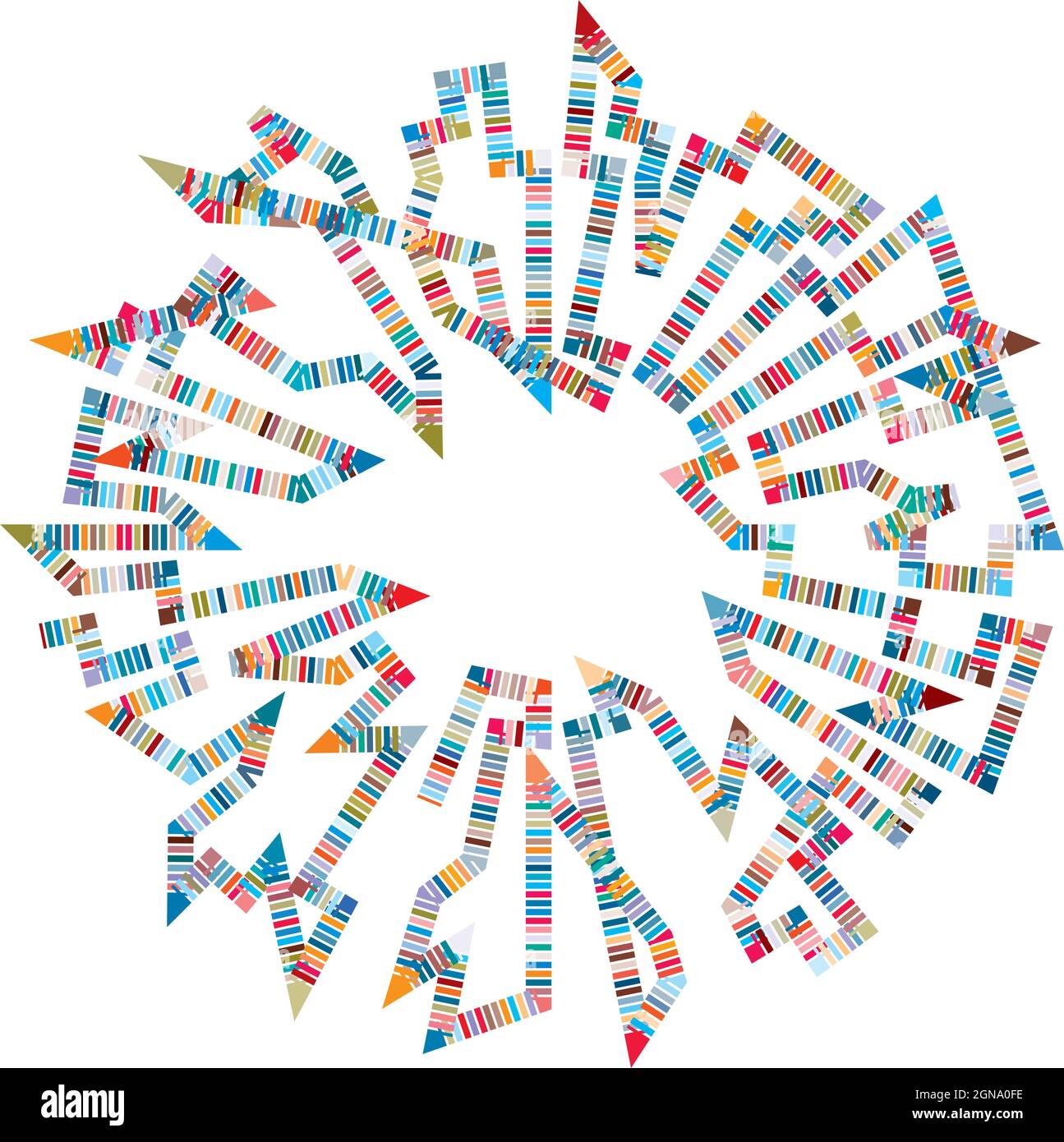 Geometric, random circular element. Abstract angular circle shape ...