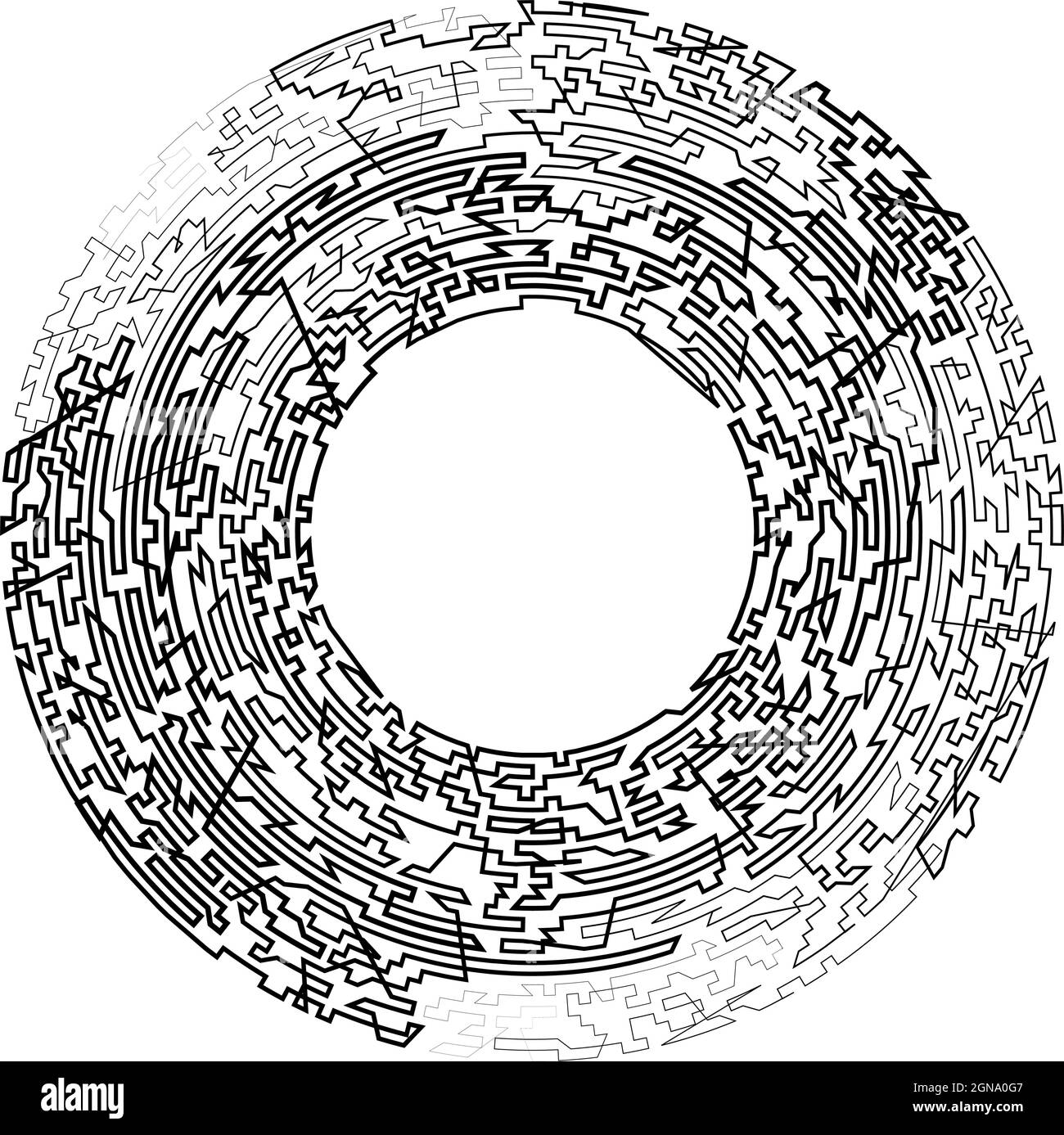 Geometric, random circular element. Abstract angular circle shape ...