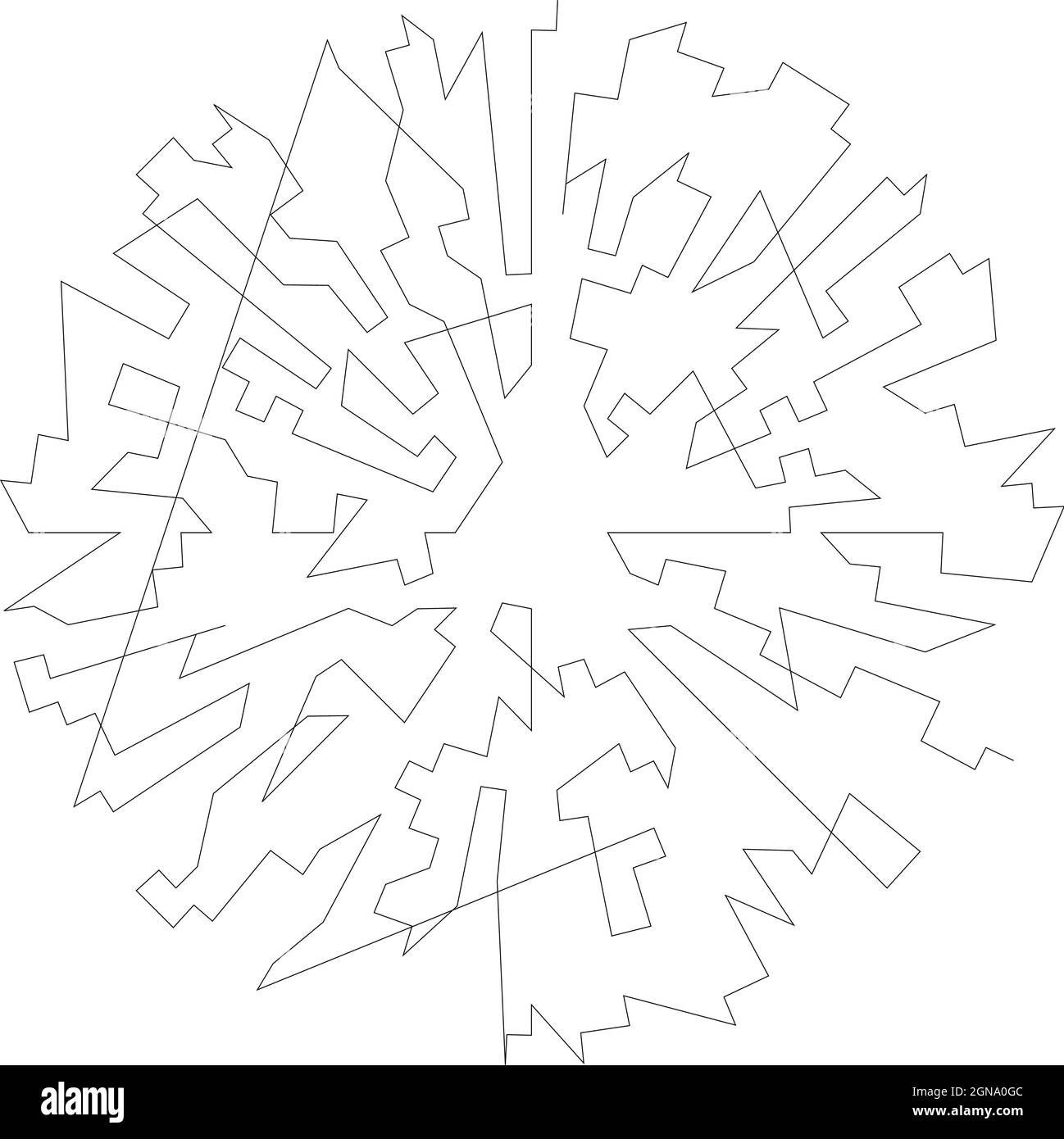 Geometric, random circular element. Abstract angular circle shape ...