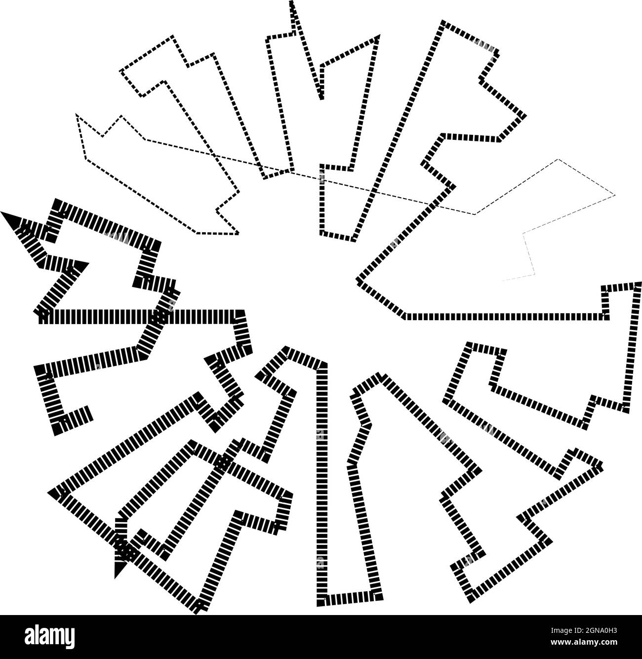 Geometric, random circular element. Abstract angular circle shape ...