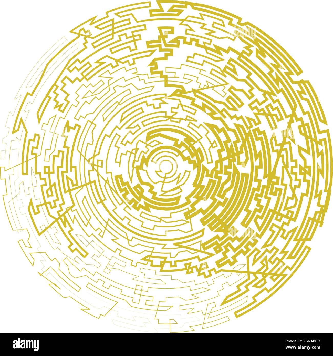 Geometric, random circular element. Abstract angular circle shape ...