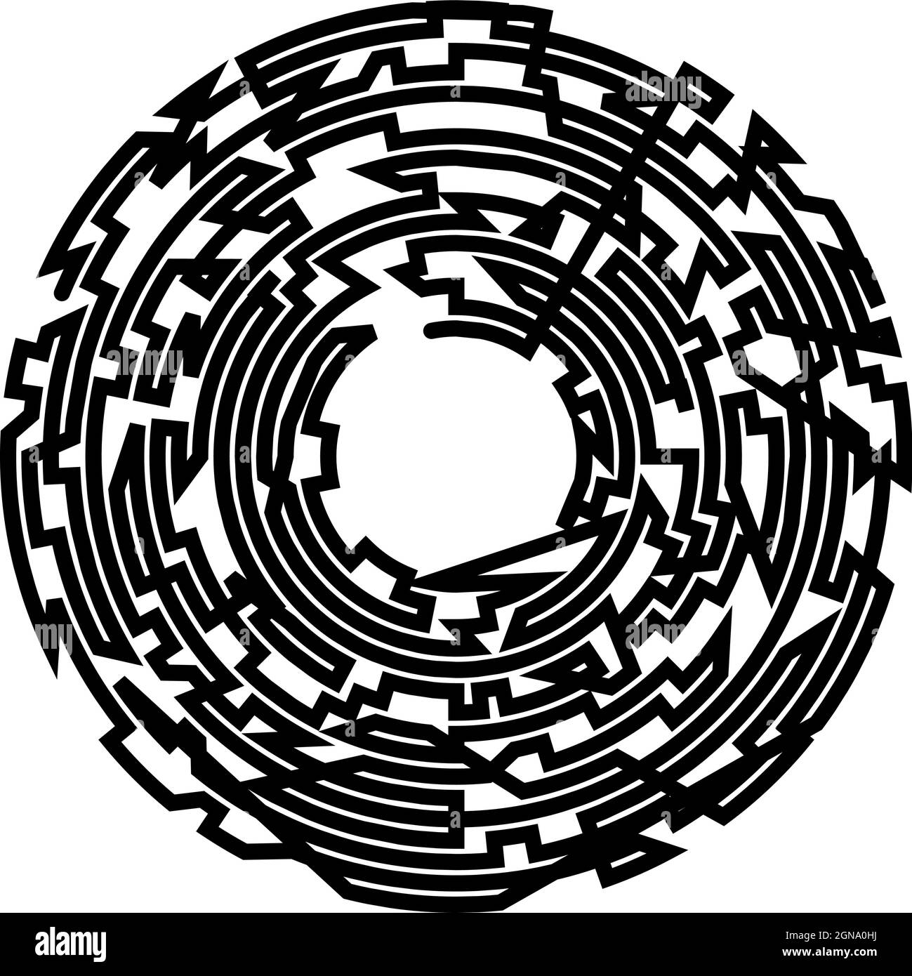 Geometric, random circular element. Abstract angular circle shape ...