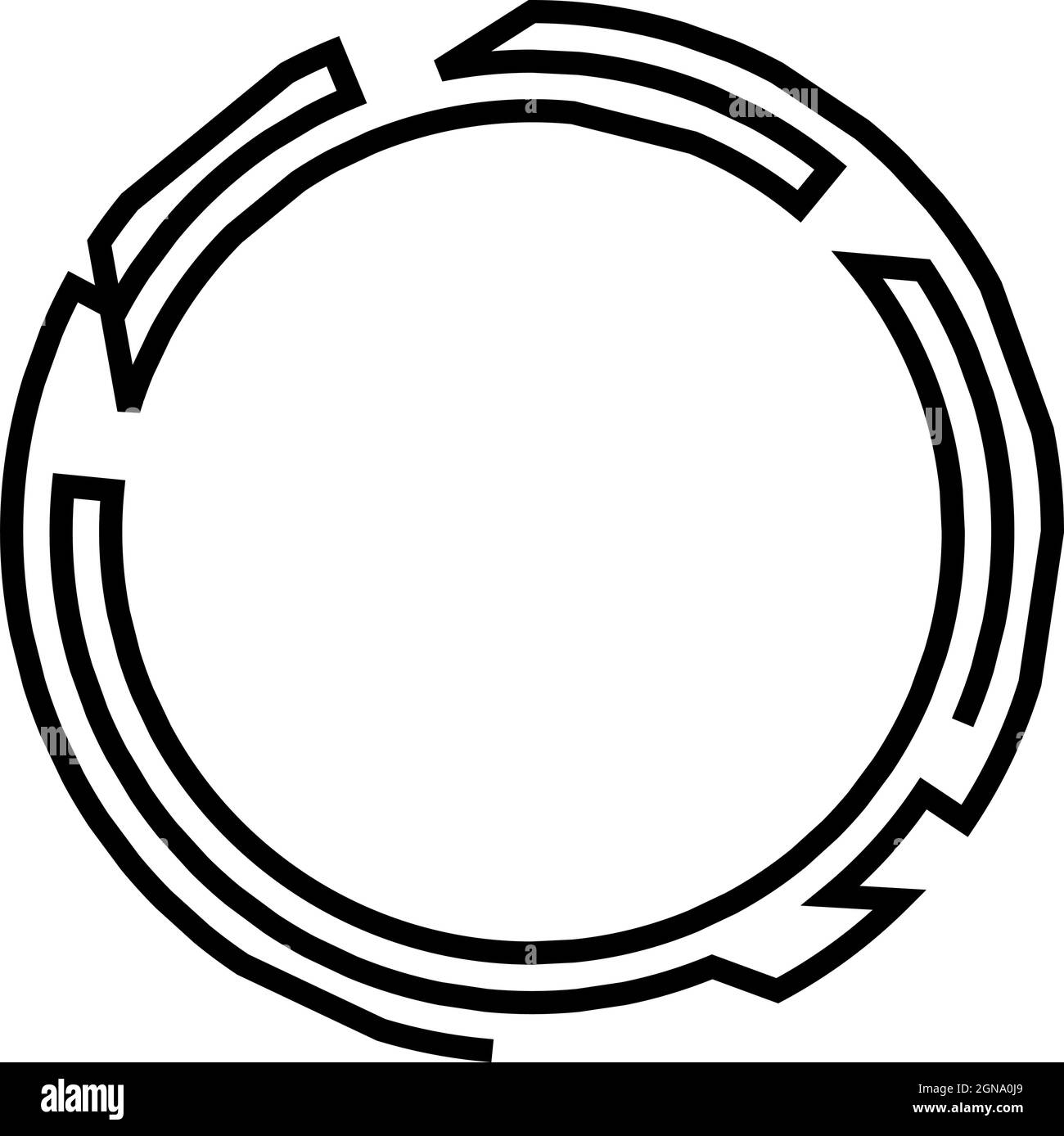 Geometric, random circular element. Abstract angular circle shape ...