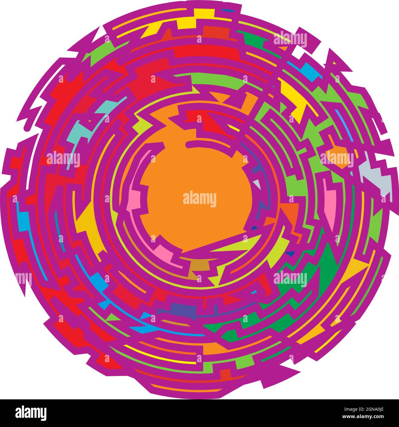 Geometric, random circular element. Abstract angular circle shape ...