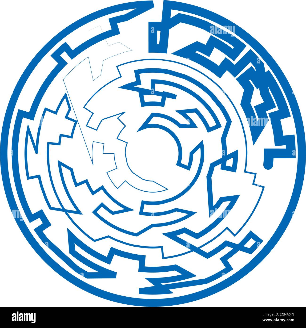 Geometric, random circular element. Abstract angular circle shape ...