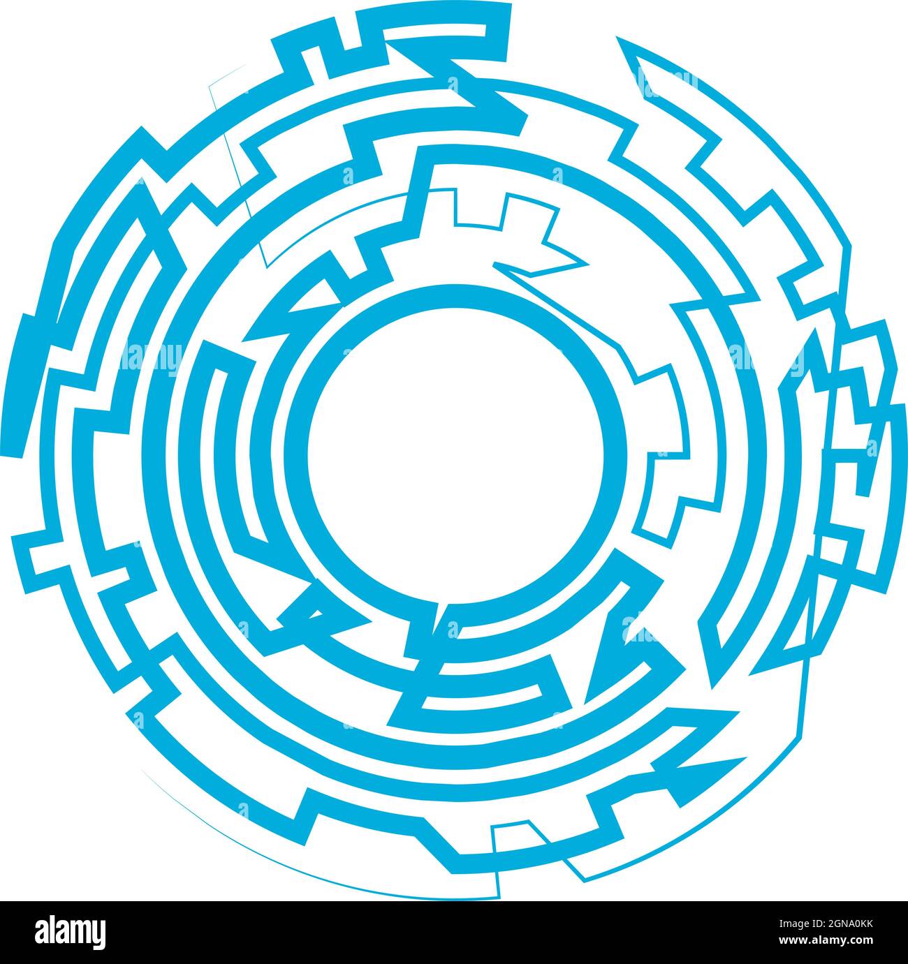 Geometric, random circular element. Abstract angular circle shape ...