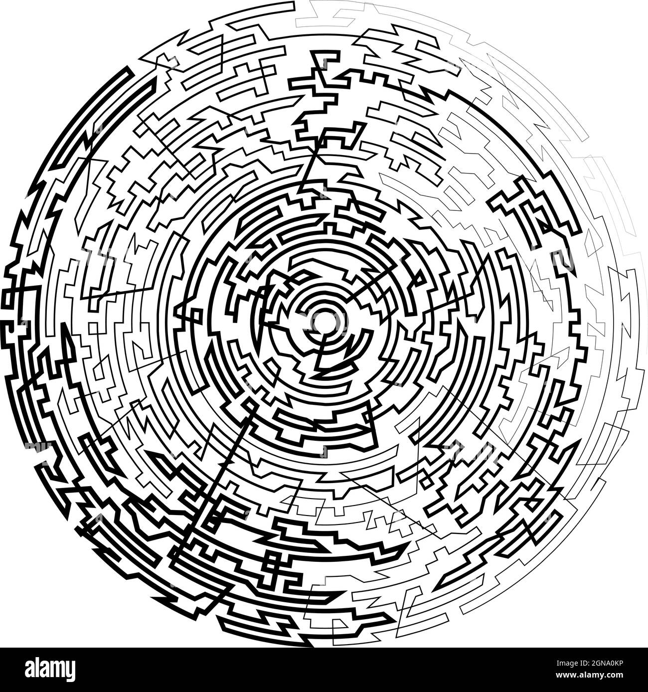 Geometric, random circular element. Abstract angular circle shape ...