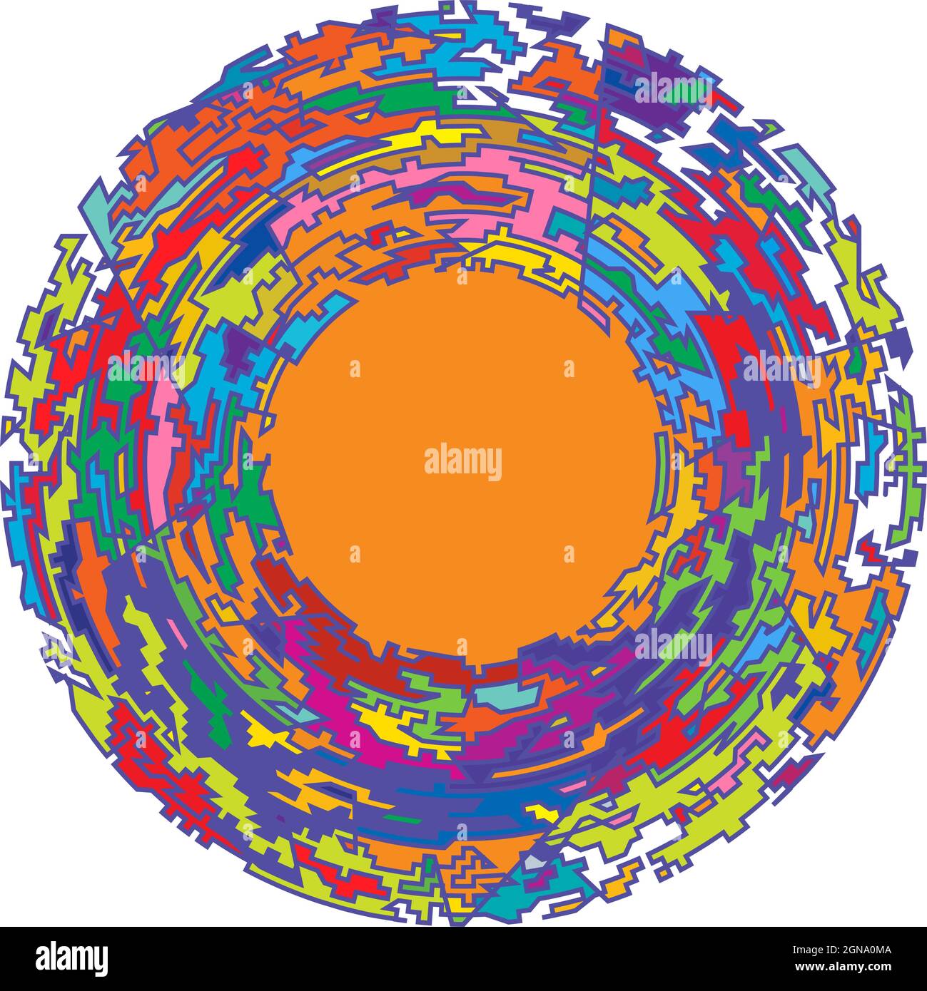 Geometric Random Circular Element Abstract Angular Circle Shape Stock Vector Illustration