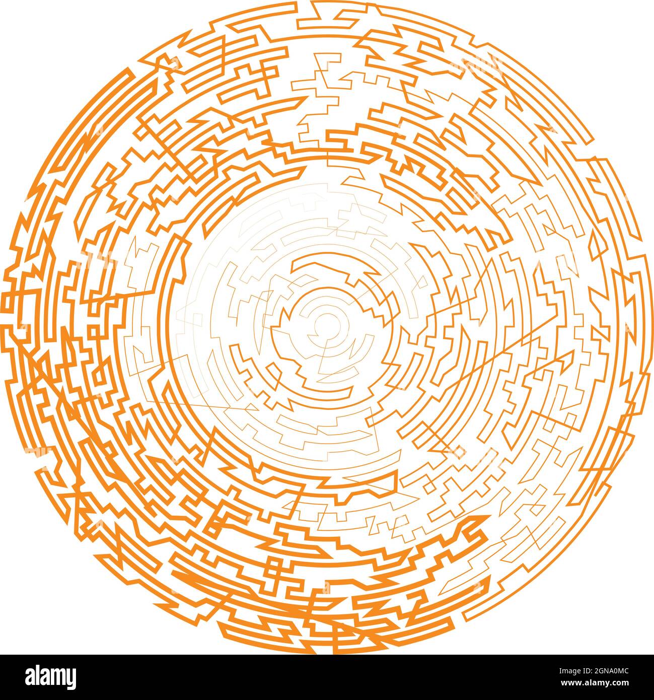 Geometric, random circular element. Abstract angular circle shape ...