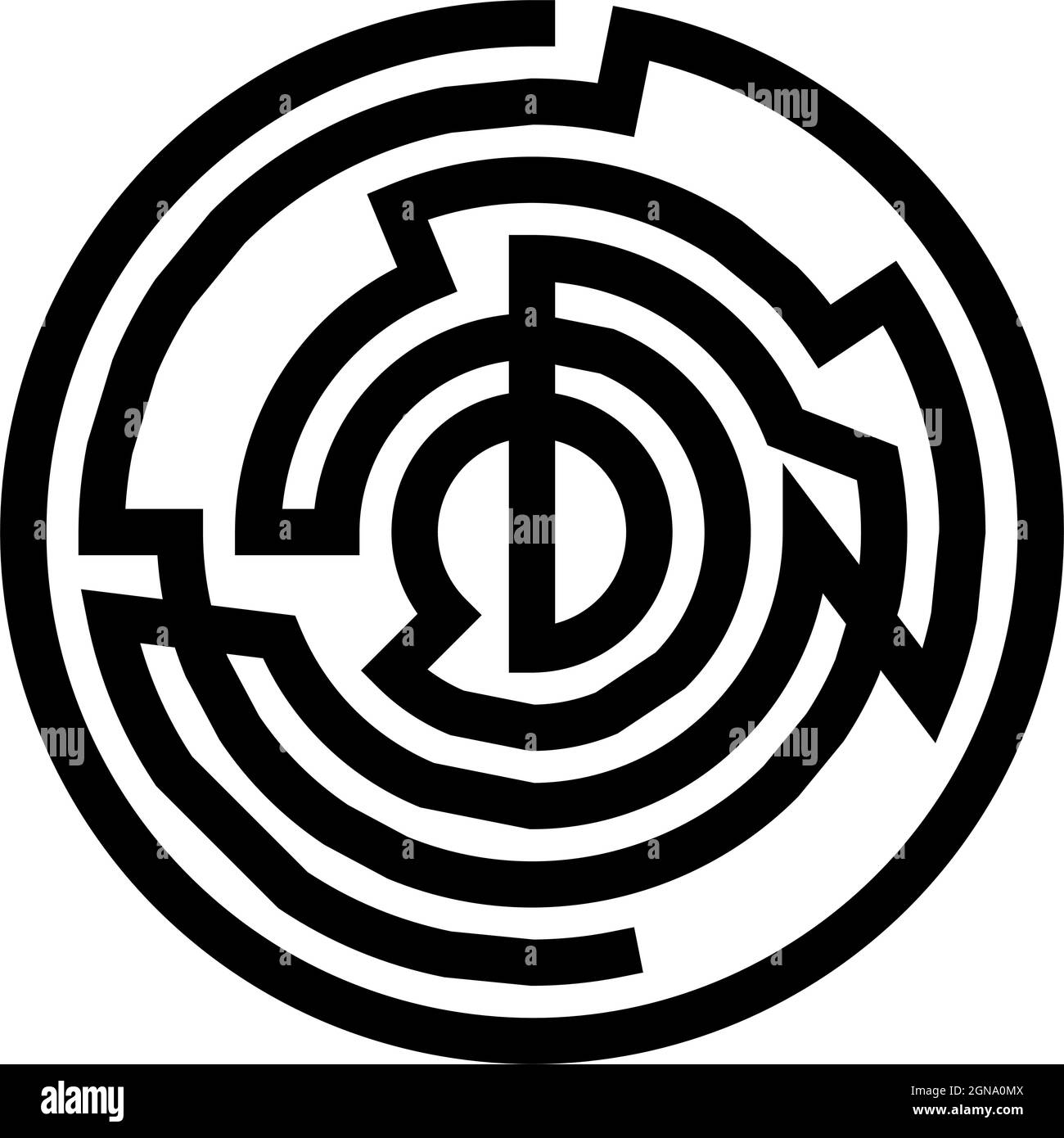 Geometric, random circular element. Abstract angular circle shape ...