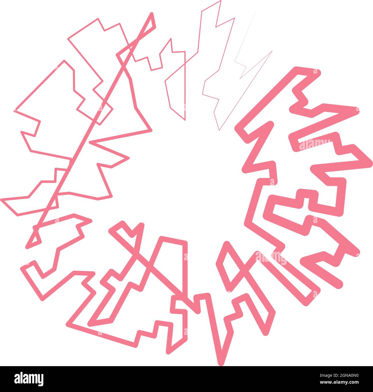 Geometric, random circular element. Abstract angular circle shape ...
