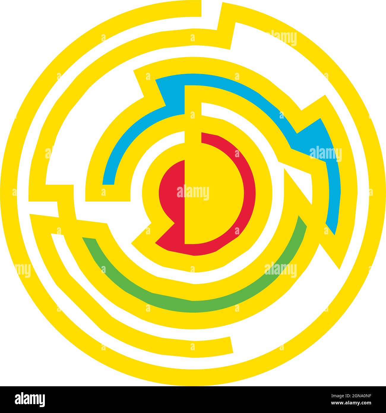 Geometric, random circular element. Abstract angular circle shape ...