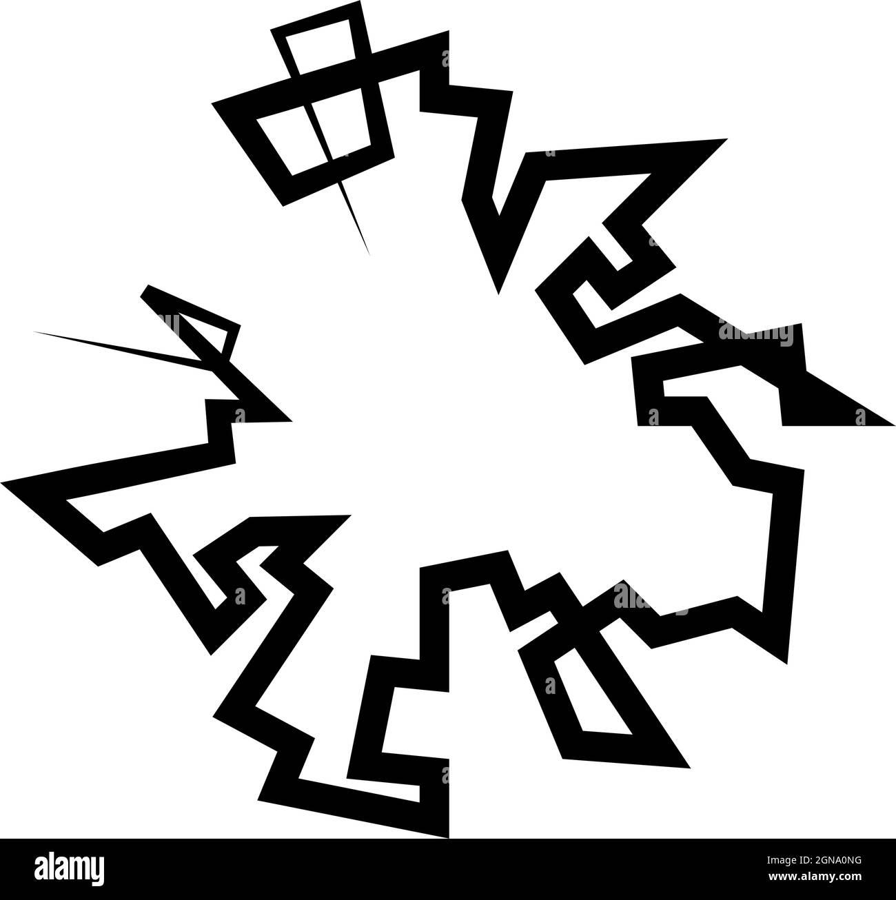 Geometric, random circular element. Abstract angular circle shape ...