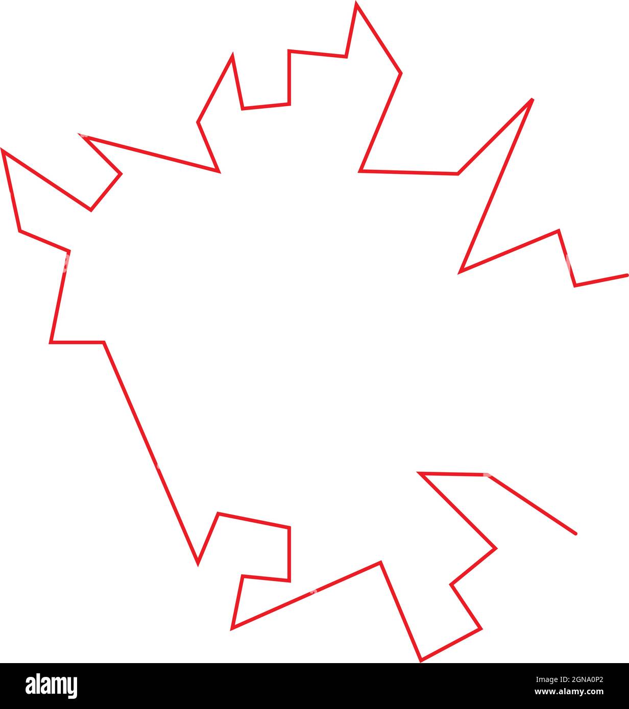 Geometric, random circular element. Abstract angular circle shape ...