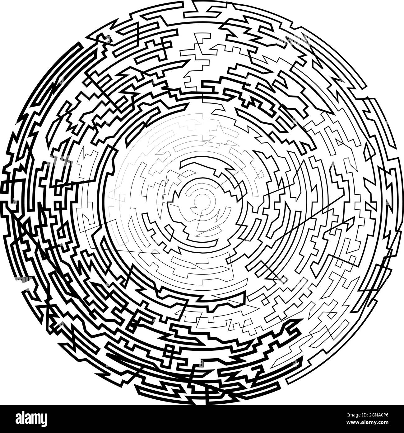 Geometric, random circular element. Abstract angular circle shape ...