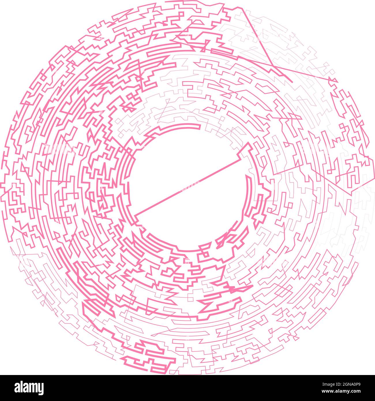 Geometric, random circular element. Abstract angular circle shape ...