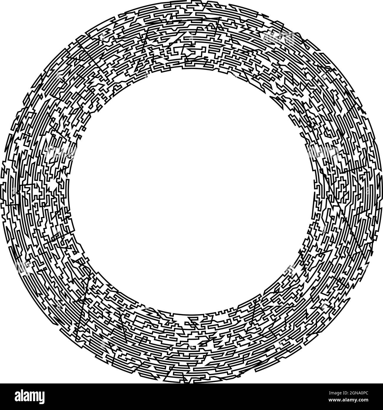 Geometric, random circular element. Abstract angular circle shape ...
