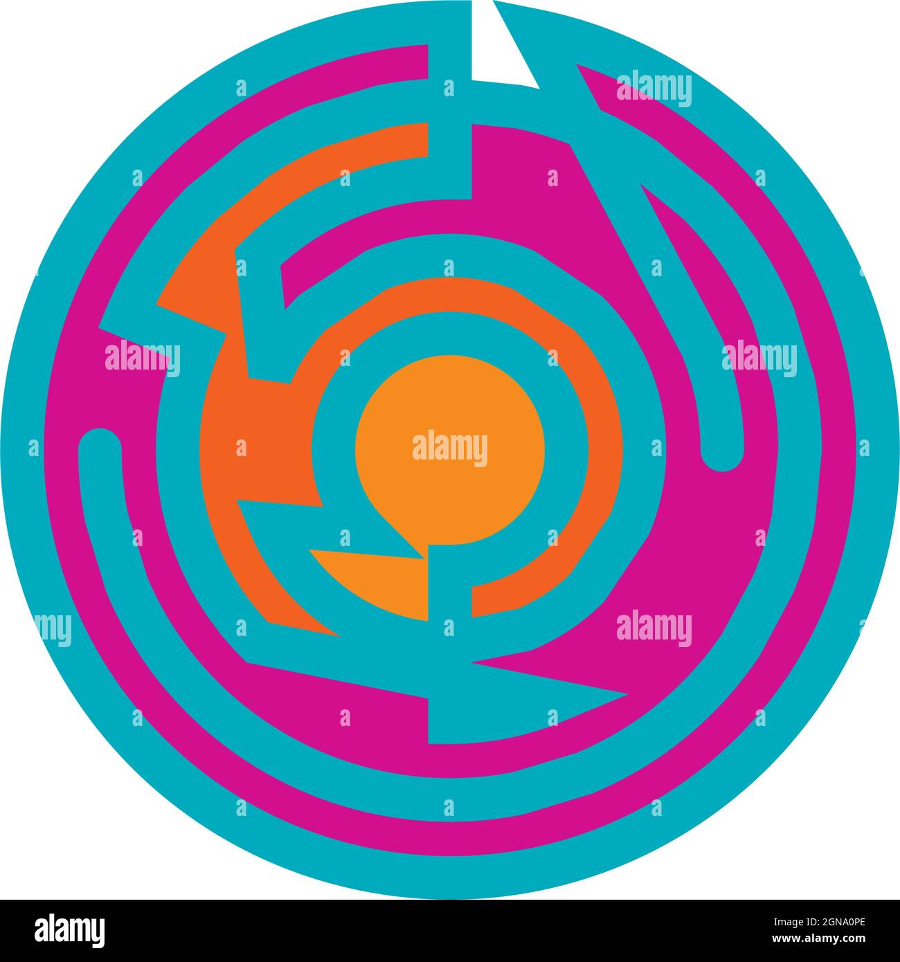 Geometric, random circular element. Abstract angular circle shape ...