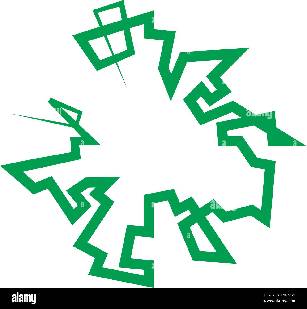 Geometric, random circular element. Abstract angular circle shape ...