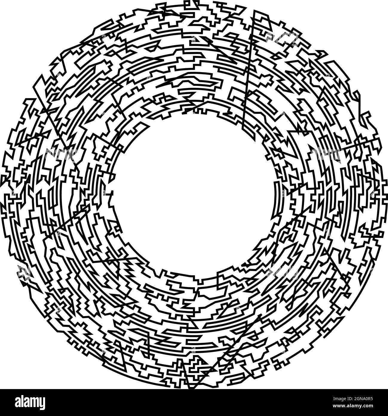 Geometric, random circular element. Abstract angular circle shape ...