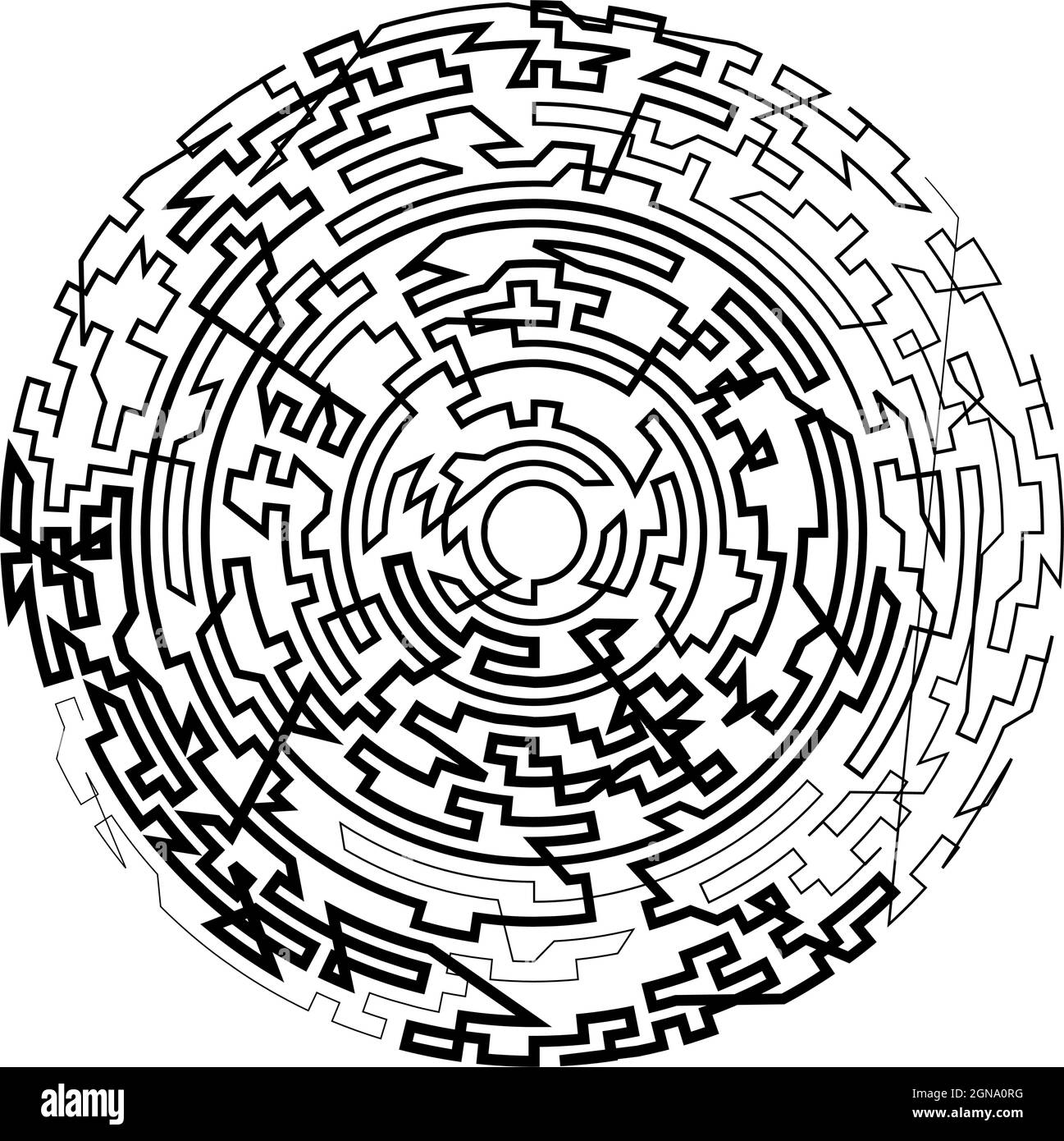 Geometric, random circular element. Abstract angular circle shape ...