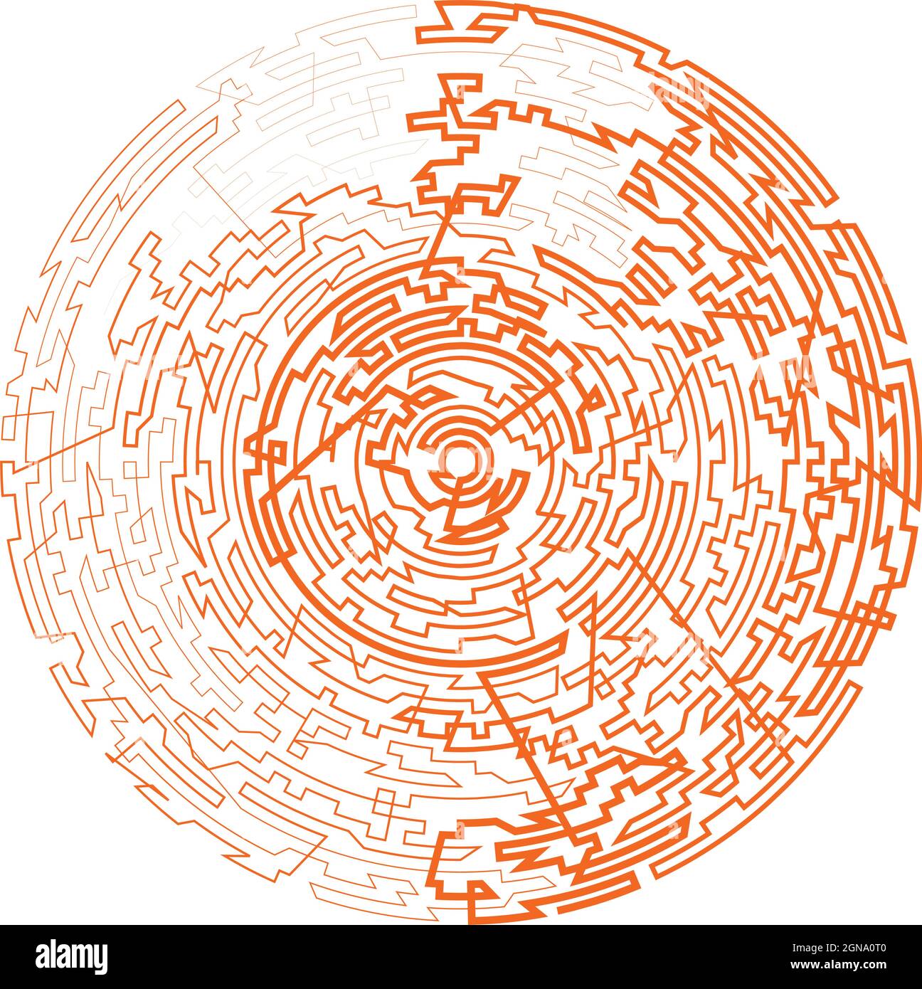 Geometric, random circular element. Abstract angular circle shape ...