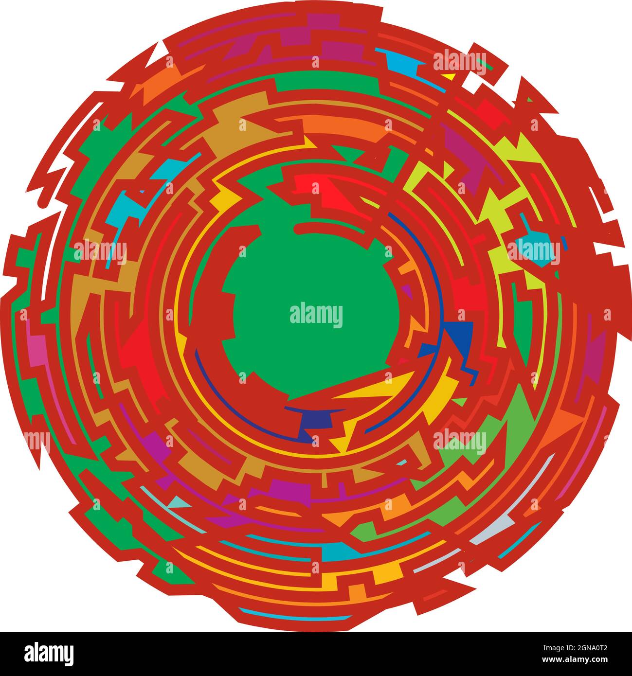 Geometric, random circular element. Abstract angular circle shape ...