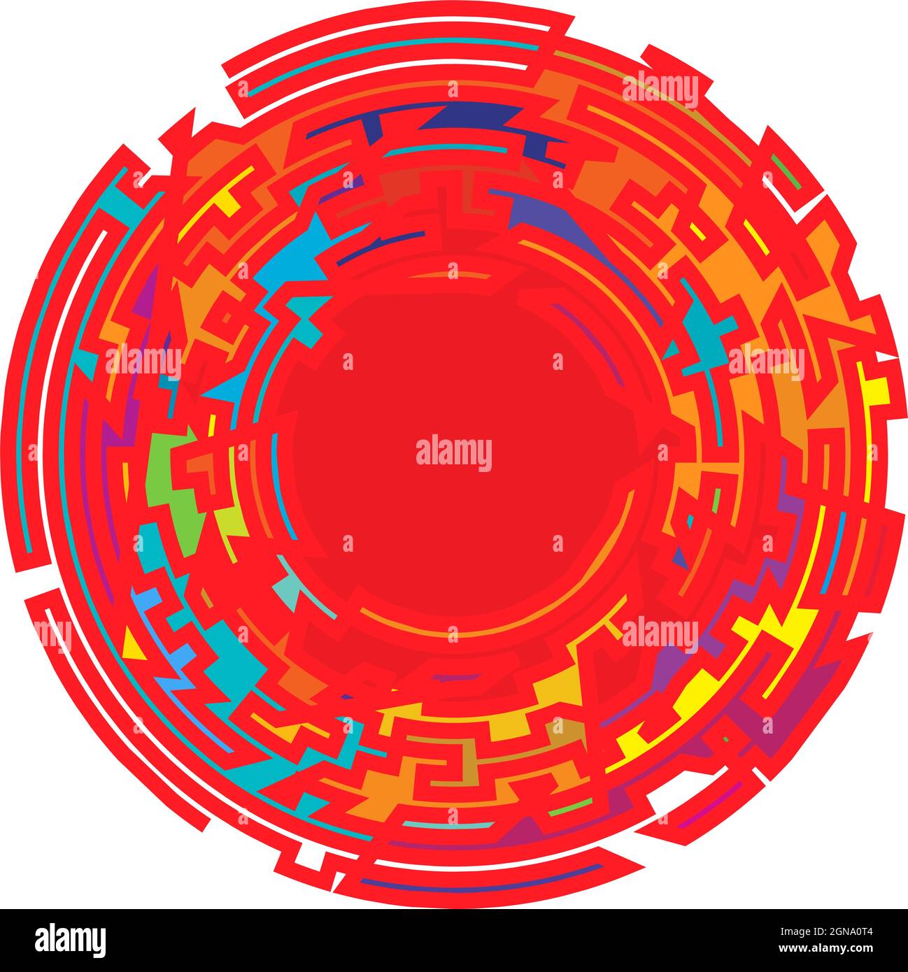 Geometric, random circular element. Abstract angular circle shape ...