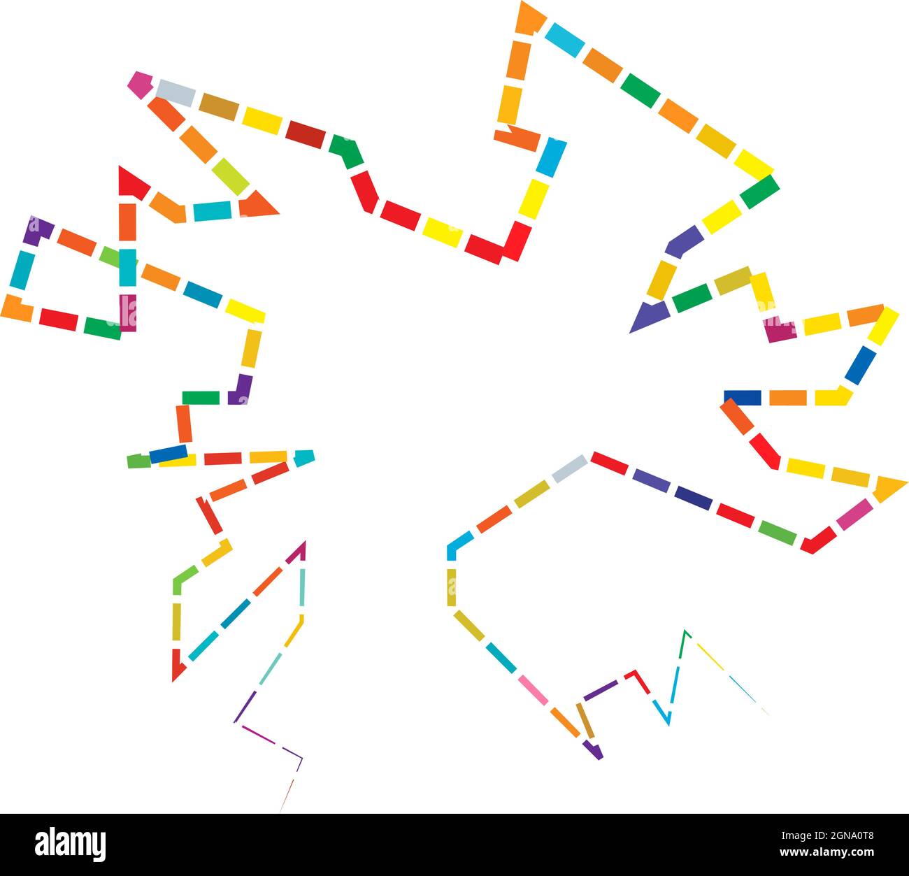 Geometric, random circular element. Abstract angular circle shape ...