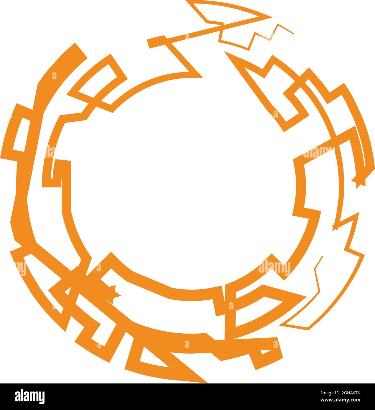 Geometric, random circular element. Abstract angular circle shape ...