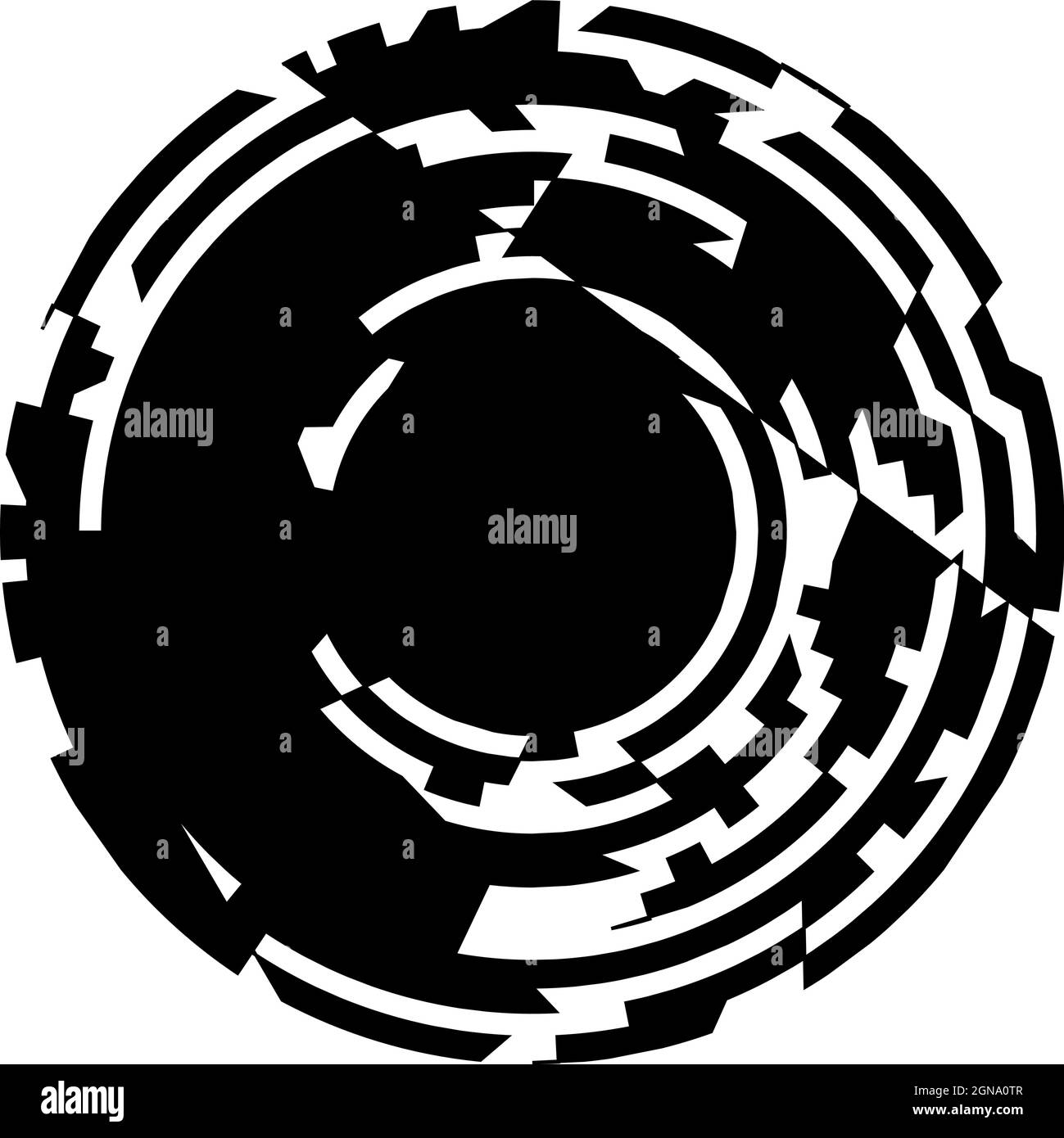 Geometric, random circular element. Abstract angular circle shape ...