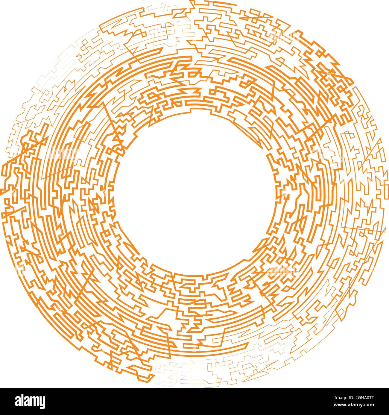 Geometric, random circular element. Abstract angular circle shape ...
