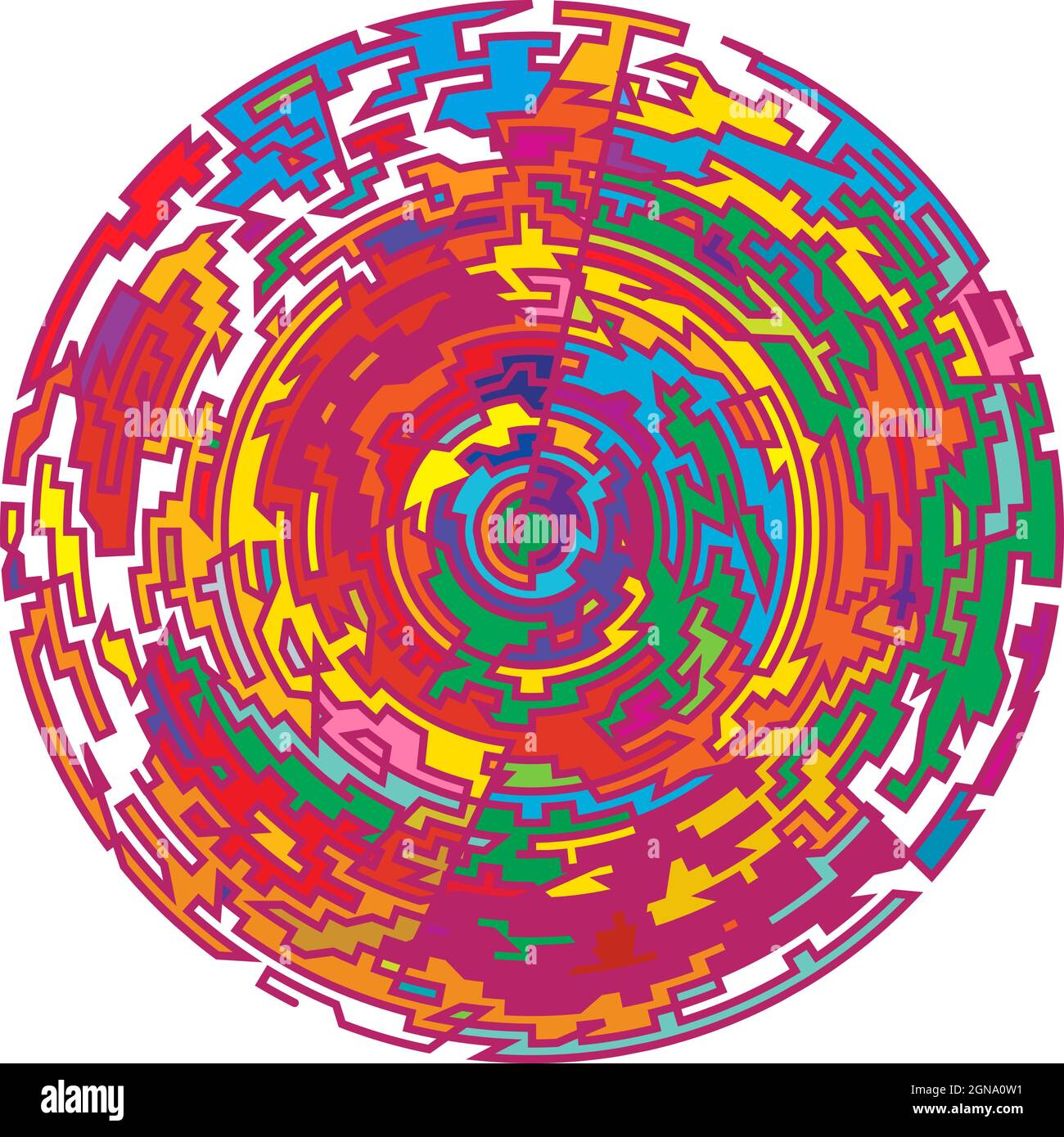 Geometric, random circular element. Abstract angular circle shape ...