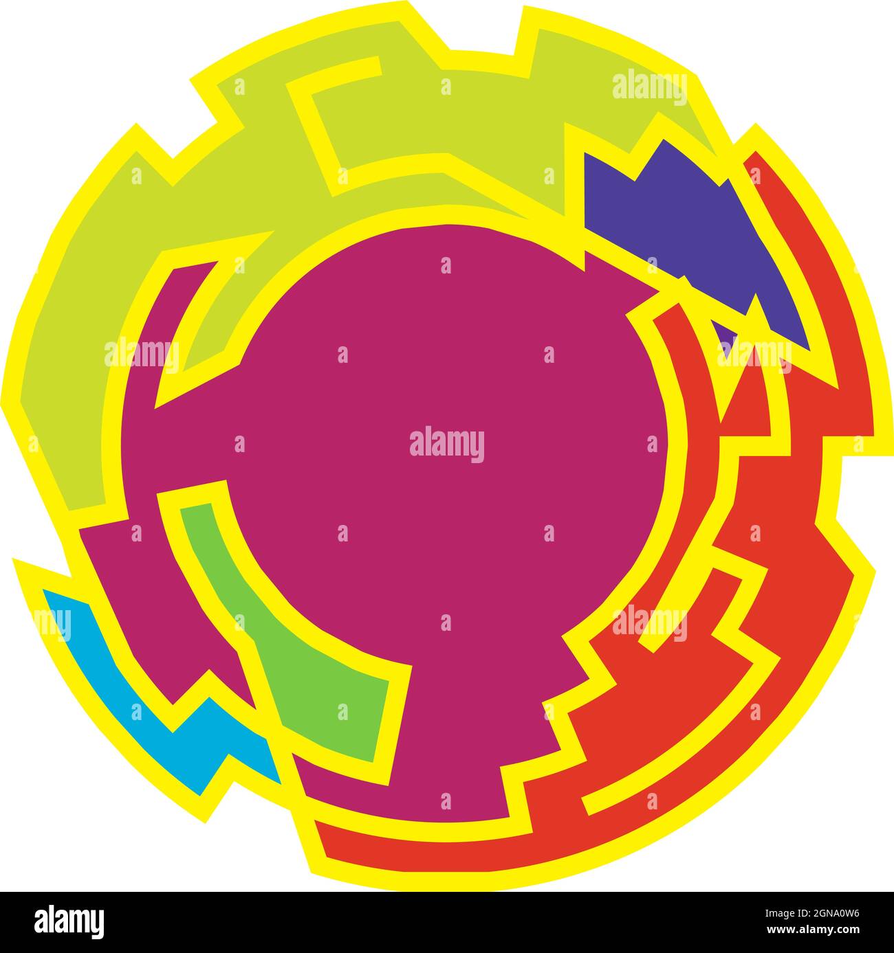 Geometric, random circular element. Abstract angular circle shape ...