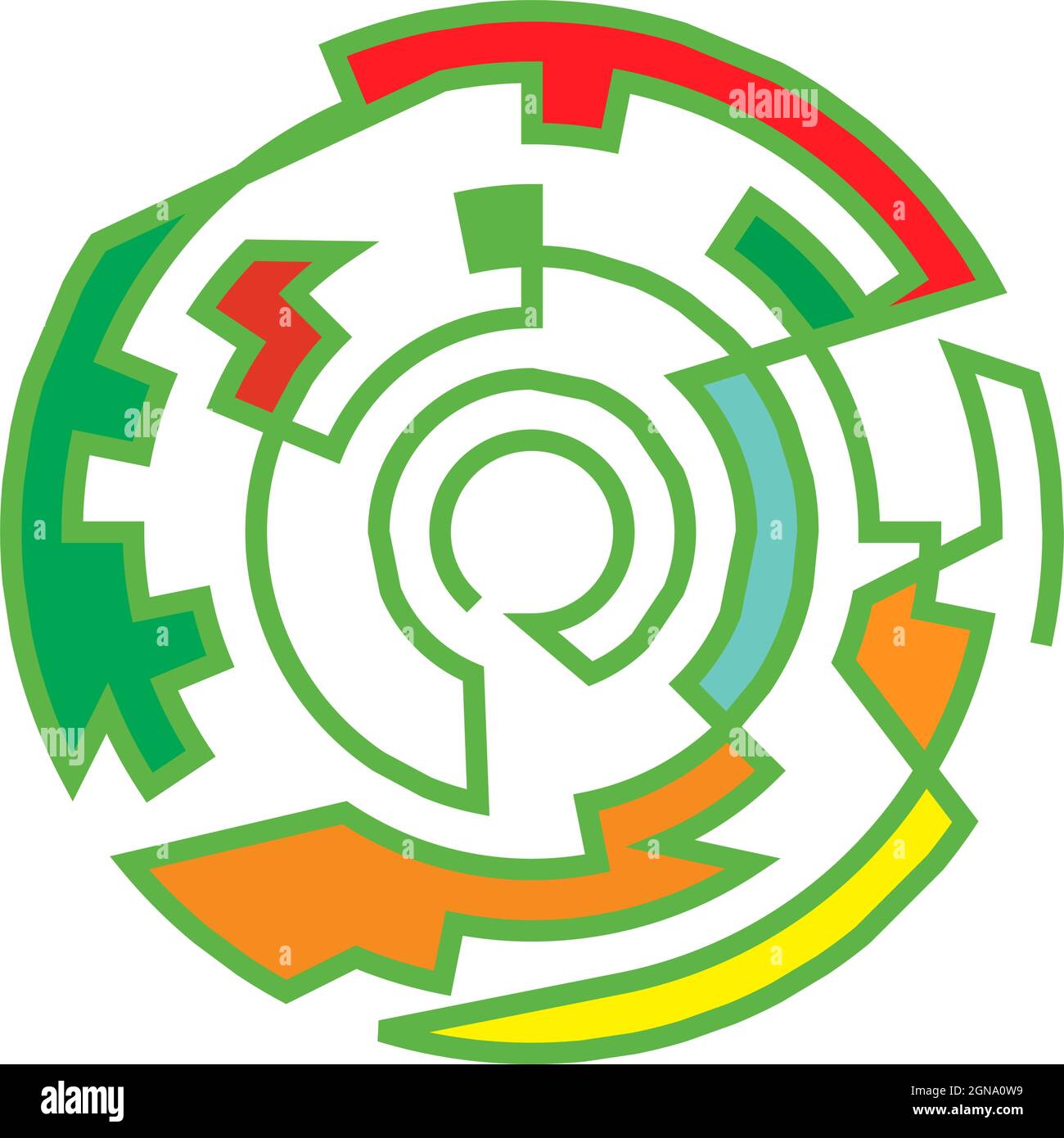 Geometric Random Circular Element Abstract Angular Circle Shape Stock Vector Illustration