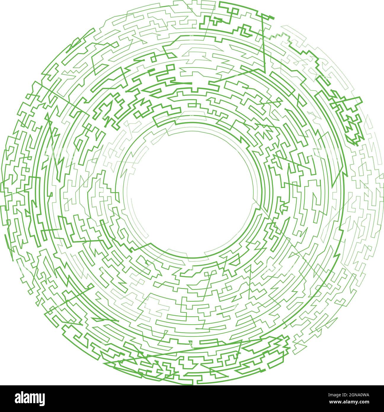 Geometric, random circular element. Abstract angular circle shape ...