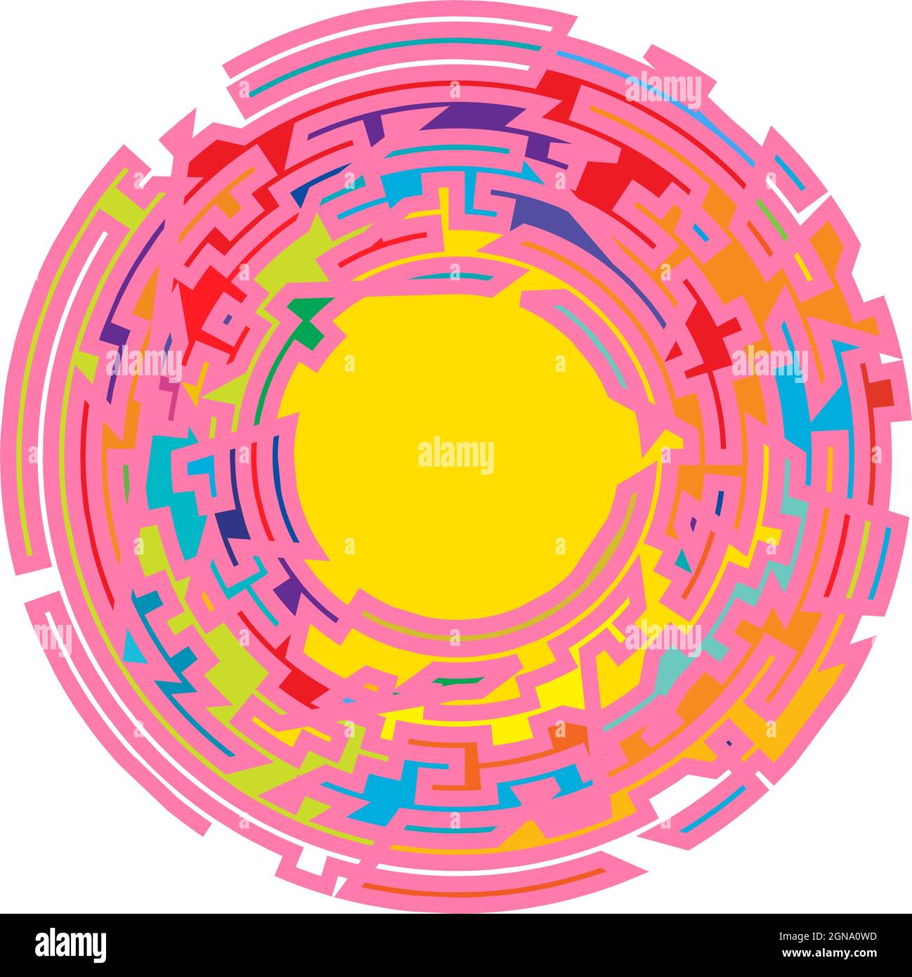 Geometric, random circular element. Abstract angular circle shape ...