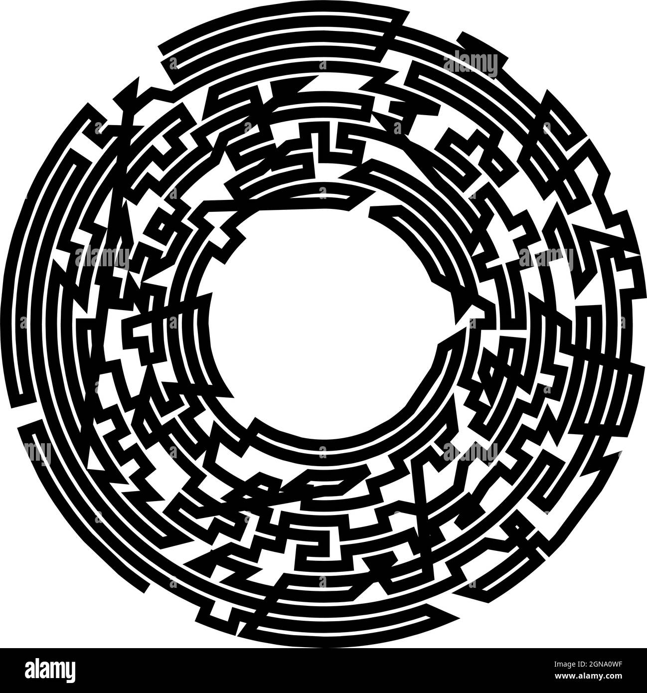 Geometric, random circular element. Abstract angular circle shape ...