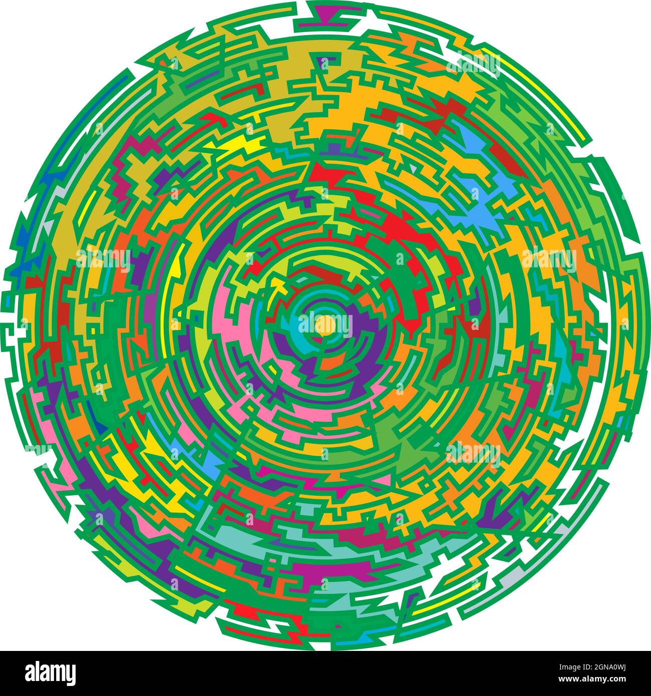 Geometric, random circular element. Abstract angular circle shape ...